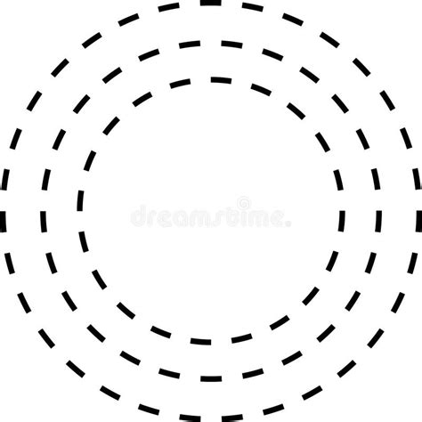 Dotted Line Circle Frame Vector Dashed Outline Design Of Border Icon