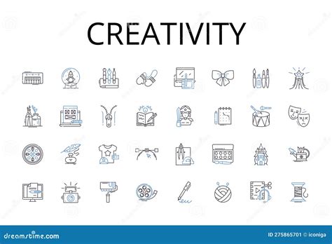 Creativity Line Icons Collection Innovation Novelty Ingenuity Resourcefulness Imagination