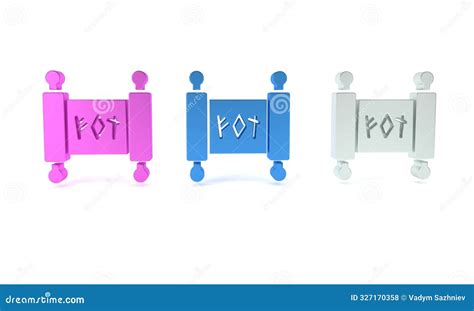 Colorful Magic Scroll Icon Isolated On White Background Decree Paper