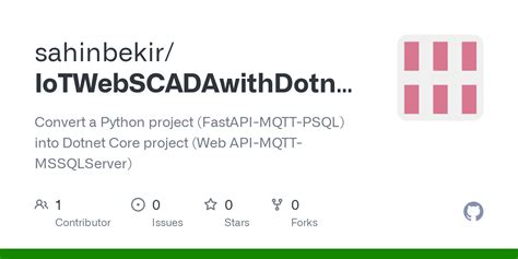 Github Sahinbekir Iotwebscadawithdotnetcore Convert A Python Project Fastapi Mqtt Psql Into