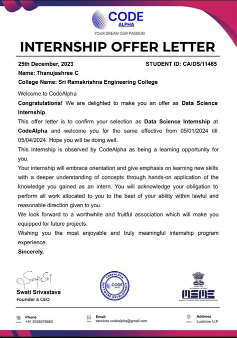 Codealpha Datascience Internship Thanujashree C