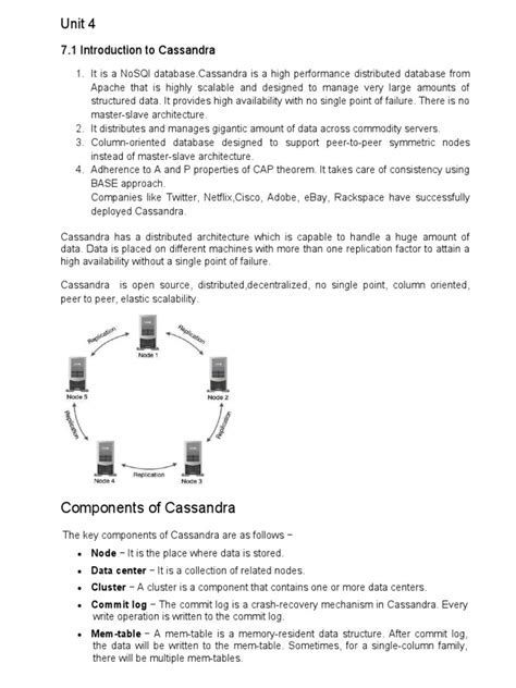 Cassandra Unit 4 Pdf Replication Computing Database Index