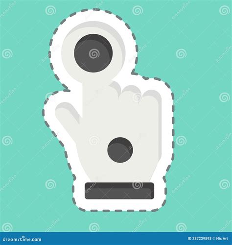 Sticker Line Cut Wired Glove Related To 3d Visualization Symbol Simple Design Editable Stock