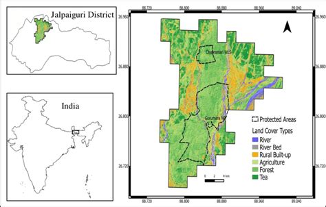 Map Showing Location Of Study Area And Land Cover Types In Northern