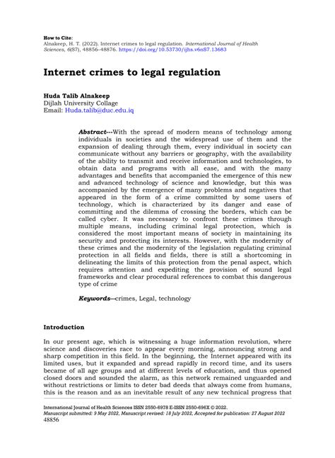 Pdf Internet Crimes To Legal Regulation