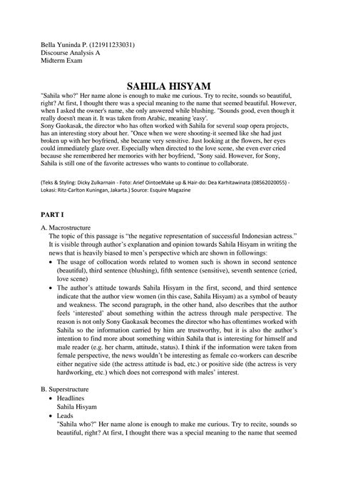 SOLUTION Discourse Analysis Midterm Exam 2021 2022 Studypool