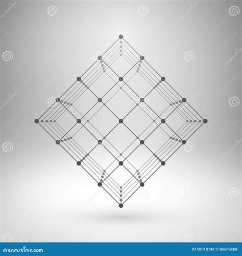 Wireframe Mesh Polygonal Cube Stock Vector Illustration Of Form Modeling