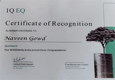 It Was A Great Feeling To Receive An Recognition From Our Global Head