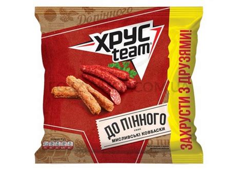 Купить Сухарики ХРУСteam со вкусом охотничьих колбасок, 110г - ПАПИРУС
