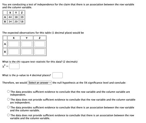 Solved You Are Conducting A Test Of Independence For The
