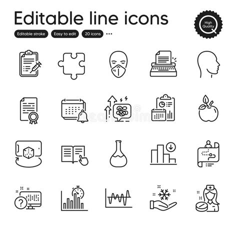 Set Of Science Outline Icons Contains Icons As Statistics Bacteria