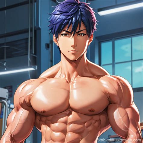 Gay Japanese Muscle With Short Hair Stable Diffusion Online