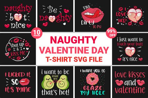 Naughty Valentine Day Heart Svg T Shirt Graphic By Tentshirtstore