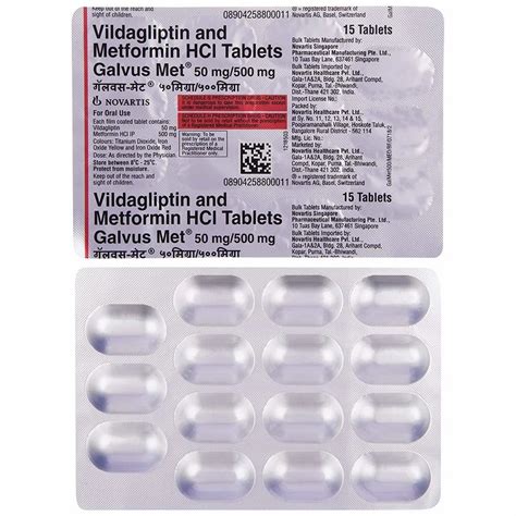 Vildagliptin Metformin Hydrochloride Sr Tablets At ₹ 200box Vildagliptin And Metformin