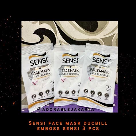 Jual Masker Sensi Duckbill Face Mask 3 Ply Dan Earloop Kemasan Isi 6