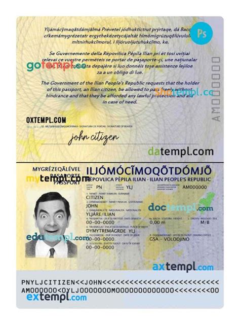 Ilia Passport Psd Files Editable Scan And Snapshot Sample 2 In 1