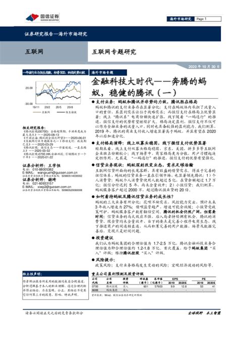 互联网行业专题研究：金融科技大时代~奔腾的蚂蚁，稳健的腾讯（一）