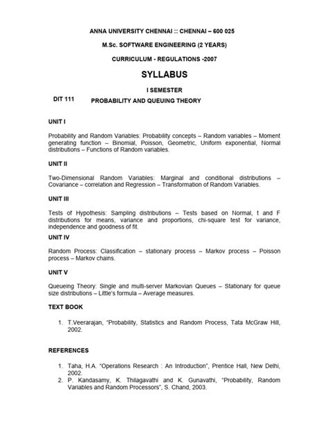 Syllabus Pdf Reliability Engineering Software Testing