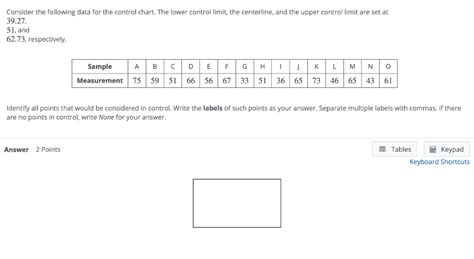 solved consider the following data for the control chart
