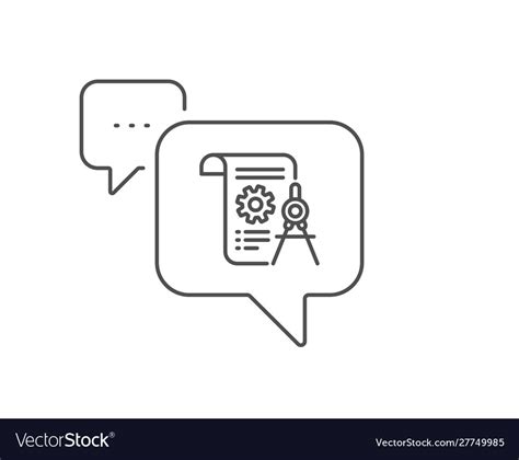 Divider Document Line Icon Engineering Cogwheel Vector Image