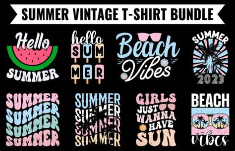 16 Summer Vintage T Shirt Design Bundle Designs And Graphics