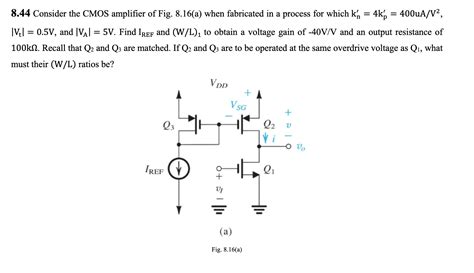 Solved Consider The CMOS Amplifier Of Fig A When Chegg Com