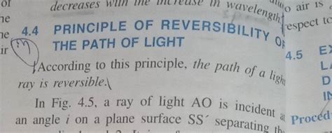 4 4 Principle Of Reversibility Of १ The Path Of Light According To This