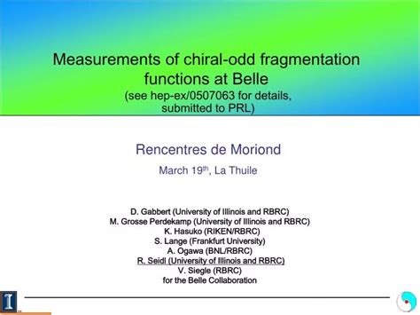 Ppt Measurements Of Chiral Odd Fragmentation Functions At Belle