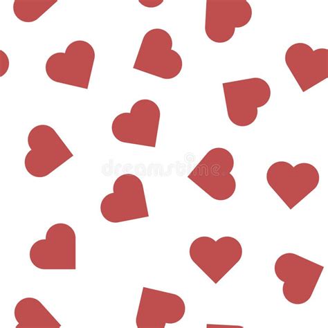 Seamless Pattern Of Red Hearts Vector Illustration Stock Vector