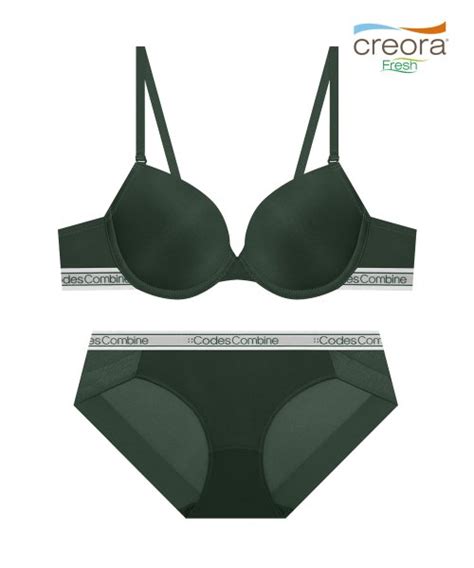 코데즈컴바인 이너웨어 데일리 컬러라인 브라팬티세트다크그린 위시버킷