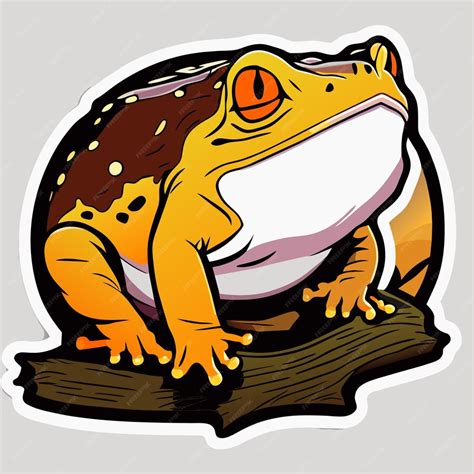 Premium Vector American Toad Sticker Illustration