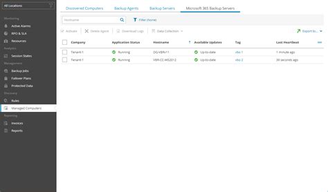 Viewing And Exporting Veeam Backup For Microsoft Server Details