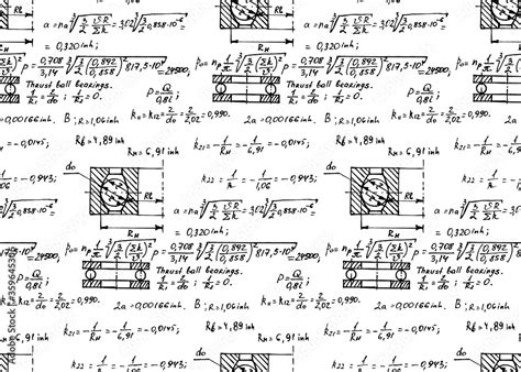 Physics Seamless Pattern With The Equations Figures Schemes Formulas