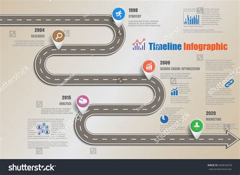 Design Template Road Map Timeline Infographic Stock Vector Royalty Free 649624678 Shutterstock