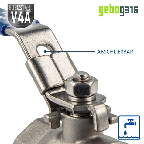 Edelstahl Kugelhahn Zweiteilig Eco Voller Durchgang Ig Zoll Dn