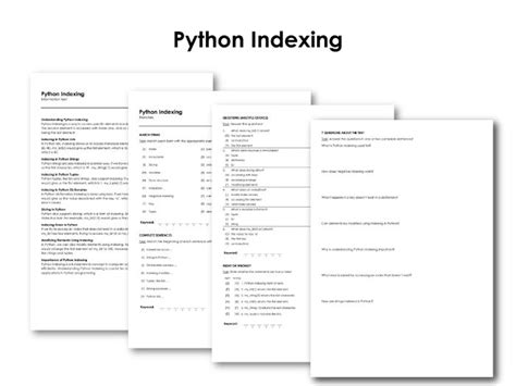 Python Indexing Teaching Resources