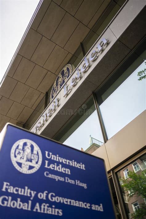 Leiden University Name Tag And Front Entrance Door Editorial Stock Image Image Of School