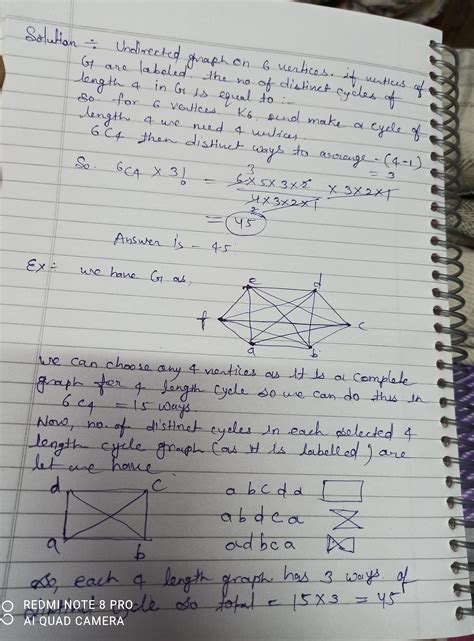 Que Consider A Complete Undirected Graph On Vertices If Vertices Of G Are Labeled