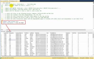 Cách dùng toán tử IN và NOT IN trong SQL kèm ví dụ thực tế