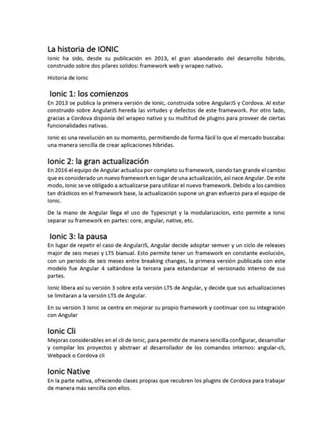 La Historia De Ionic Pdf Ios Script Java