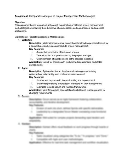 Solution Assignment Comparative Analysis Of Project Management