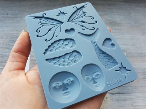 Sculpey Silicone Mold Whimsy 9 512 4 Cm Etsy Silicone Molds Clay