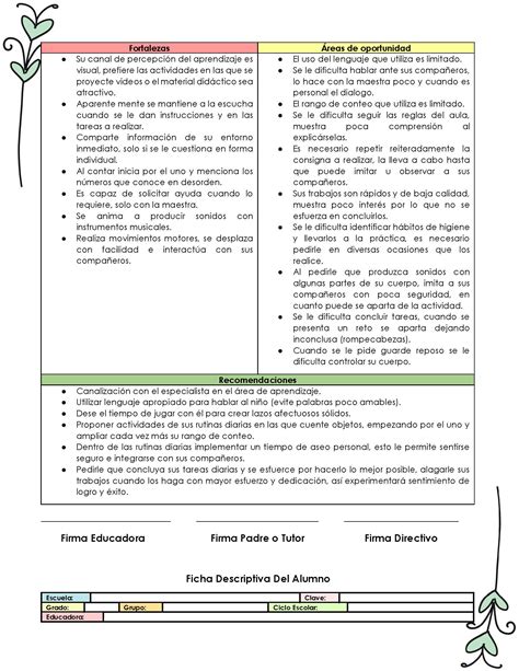 Fichas Descriptivas De Alumno 1 Alumno Actividades Primer Dia De Porn Sex Picture