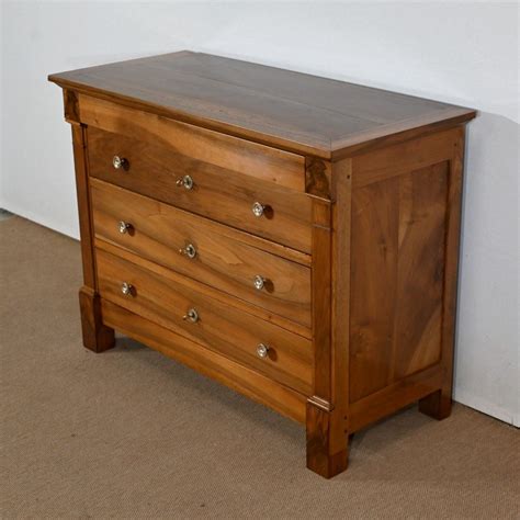 Proantic Small Commode In Solid Walnut Directoire Period Early 19t
