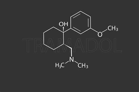 Tramadol Molecular Skeletal Chemical Formula Stock Illustration