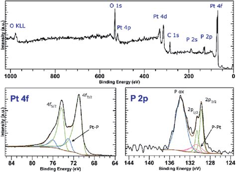 Survey Xps Spectrum Top And High Resolution Spectra Of The Pt 4f And