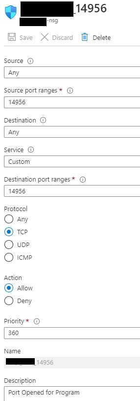 Azure Networking Unable To Open Port 14956 Correctly Microsoft Qanda
