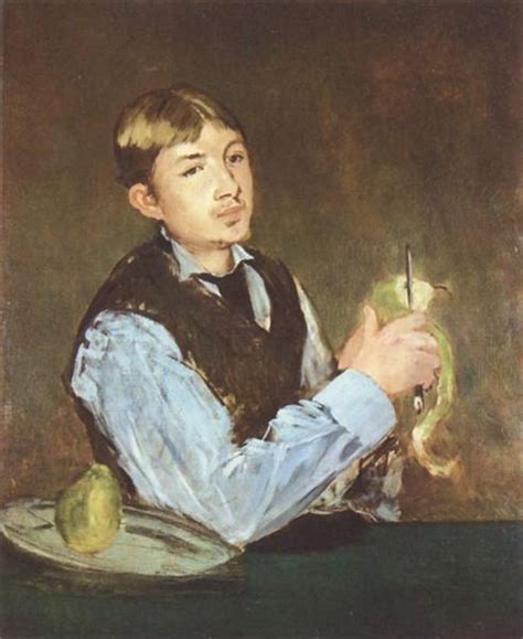 A Young Man Peeling A Pear Portrait Of Leon Leenhoff 1868 Edouard