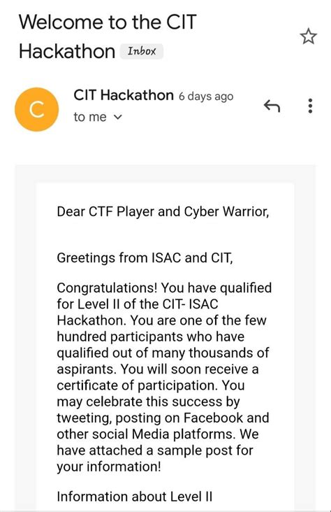 Salman Khan On Linkedin Cybersecurity Hacking Hackathon Ctf Cit Isac Cyberawareness