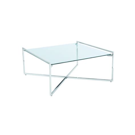 Banner Modern Square Glass Metal Coffee Table Overstock